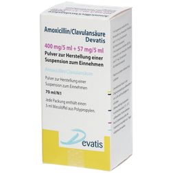 Amoxicillin/Clavulansäure Devatis 400 mg/5 ml + 57 mg/5 ml 70 ml - shop-apotheke.com