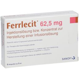 Ferrlecit® 62,5 mg 6x5 ml mit dem E-Rezept kaufen - Shop Apotheke