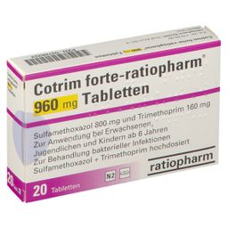 Cotrim forte-ratiopharm® 960 mg 20 St mit dem E-Rezept kaufen - Shop ...