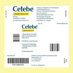 Cetebe® Vitamin C Retard 500 Arzneimittel, hochdosiertes Vitamin C mit ...