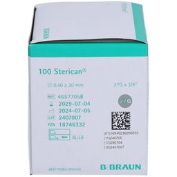 STERICAN Einmalkanüle 27 G 20 mm 100 St - Shop Apotheke