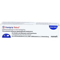 VAXIGRIP Tetra 2024/2025 Inj.Susp.Fertigspr.o.Kan. 1 St mit dem E ...