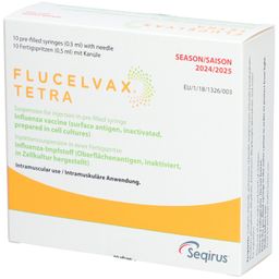 FLUCELVAX Tetra 2024/2025 Inj.-Susp.F-Spr.m.Kanüle 10x0,5 ml mit dem E ...