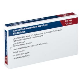 Amoxicillin/Clavulansäure Micro Labs 875 mg/125 mg 20 St - shop ...