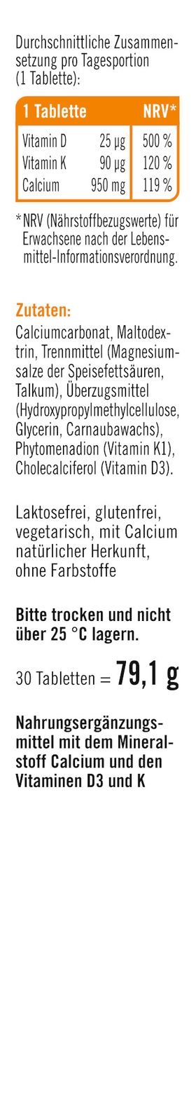taxofit Calcium 950 + D3 + K 30 St - shop-apotheke.com