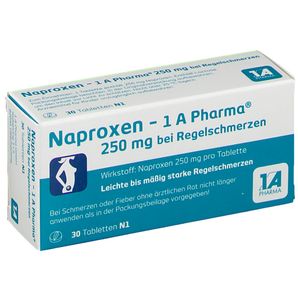 Naproxen - 1 A Pharma® 250 mg bei Regelschmerzen 30 St - shop-apotheke.com