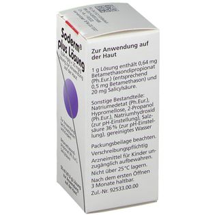 Soderm® Plus Lösung 0,64 mg/g + 20 mg/g 50 ml - shop-apotheke.com