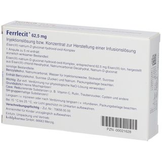 Ferrlecit® 62,5 mg 6x5 ml mit dem E-Rezept kaufen - Shop Apotheke