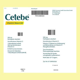 Cetebe® Vitamin C Retard 500 Arzneimittel, hochdosiertes Vitamin C mit ...