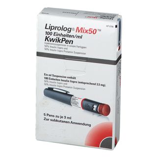 Liprolog® Mix50™ 100 Einheiten/ml KwikPen 5x3 ml mit dem E-Rezept ...