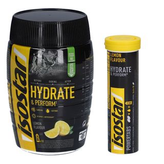 Isostar Powertabs Fast Hydration Lemon + Isostar Hydrate & Perform ...