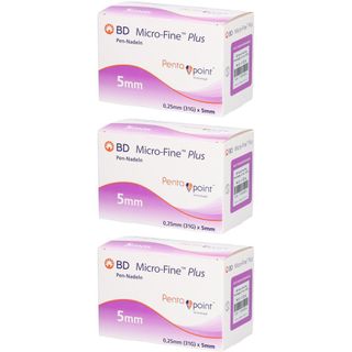 BD Micro-Fine™ Plus Pen-Nadeln 0,25mm (31G) x 5mm 3x100 St - Shop Apotheke