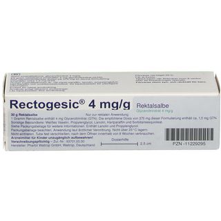 Rectogesic 4 mg/g Rektalsalbe 30 g mit dem E-Rezept kaufen - Shop Apotheke