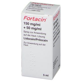 FORTACIN 150 mg/ml + 50 mg/ml Spray z.Anw.a.Hau.Rx 5 ml mit dem E ...