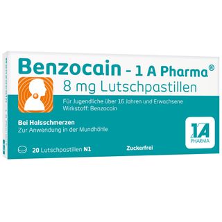 Benzocain - 1 A Pharma® 8 mg 20 St - Shop Apotheke