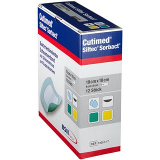 Cutimed® Siltec Sorbact 10 cm x 10 cm 12 St - Shop Apotheke