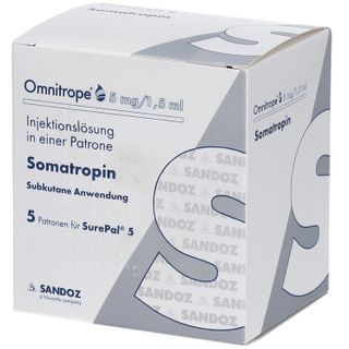 OMNITROPE 5 mg/1,5 ml Injektionslösung f.SurePal 5 St mit dem E-Rezept ...