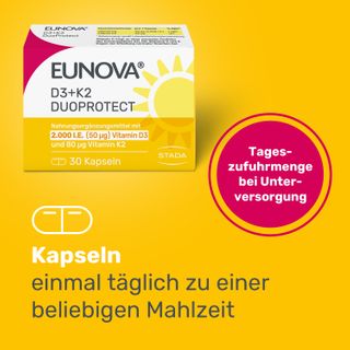 EUNOVA® DuoProtect Vitamin D3+K2 2000 I.E./80 µg Kapseln 30 St - Shop Apotheke