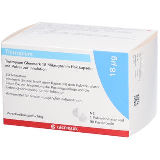 TIOTROPIUM Glenmark 18 µg Hkp.m.Plv.z.Inh.+Inhaler 90 St mit dem E ...