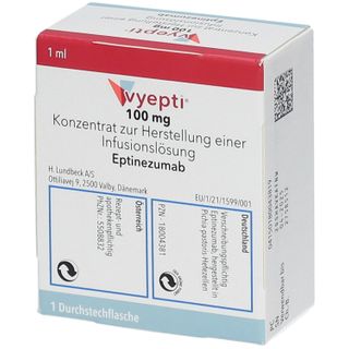 VYEPTI 100 mg Konz.z.Herst.e.Infusionslösung Dsfl. 1 St mit dem E ...