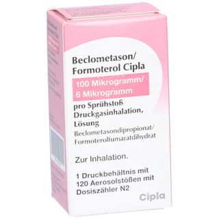 BECLOMETASON/Formoterol Cipla 100/6 µg 120 Hub DOS 1 St mit dem E ...