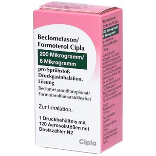 BECLOMETASON/Formoterol Cipla 200/6 µg 120 Hub DOS 1 St mit dem E ...