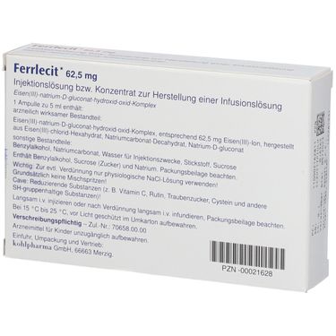 Ferrlecit® 62,5 mg 6x5 ml mit dem E-Rezept kaufen - Shop Apotheke