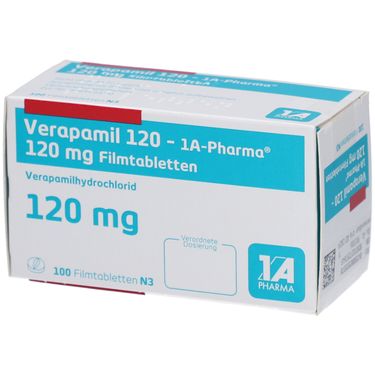 Verapamil 120 1A Pharma® 100 St mit dem E-Rezept kaufen - Shop Apotheke
