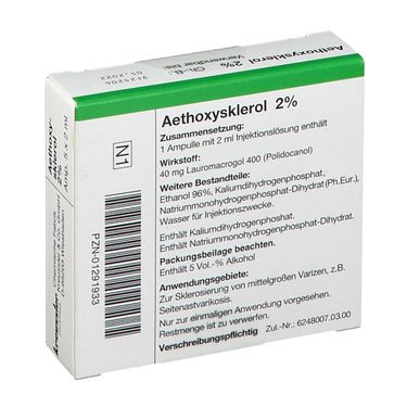 Aethoxysklerol® 2 % 5x2 ml mit dem E-Rezept kaufen - Shop Apotheke