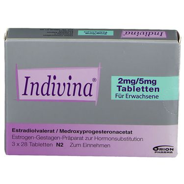 Indivina® 2 mg/5 mg. 3x28 St mit dem E-Rezept kaufen - Shop Apotheke