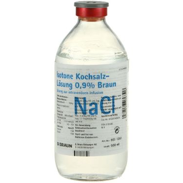 Isotone Kochsalz-Lösung 0,9% B. Braun, Glasflasche 10x500 ml - Shop Apotheke