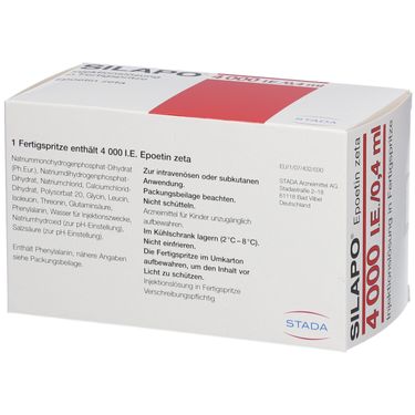 Silapo® 4.000 I.E./0,4 ml Fertigspritzen 6x1 St mit dem E-Rezept kaufen ...