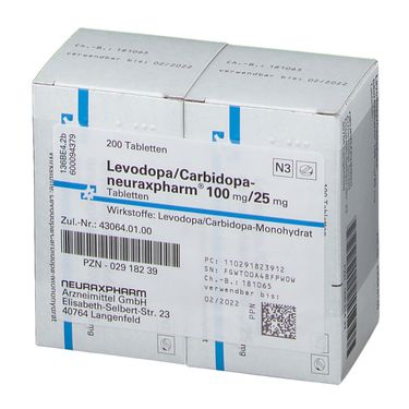 Levodopa/Carbidopa-neuraxpharm® 100 mg/25 mg 200 St mit dem E-Rezept ...