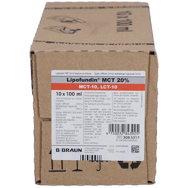 LIPOFUNDIN MCT 20% Glas 10x100 ml mit dem E-Rezept kaufen - Shop Apotheke