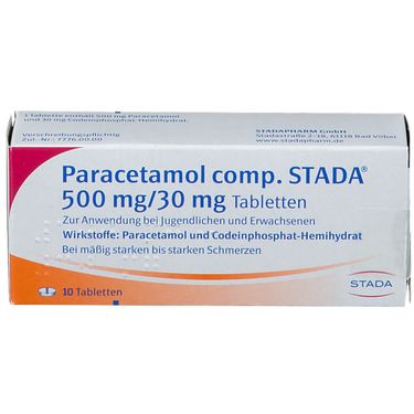 Paracetamol comp. STADA® 500 mg/30 mg 10 St mit dem E-Rezept kaufen ...