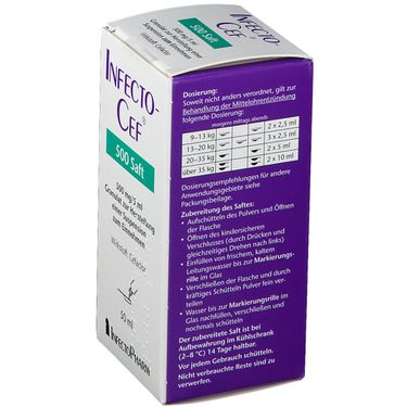 InfectoCef® 500 Saft 50 ml mit dem E-Rezept kaufen - Shop Apotheke