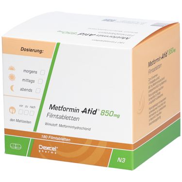 Metformin Atid® 850 mg 180 St mit dem E-Rezept kaufen - Shop Apotheke
