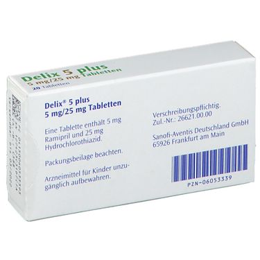 Delix® 5 mg plus Tabletten 20 St mit dem E-Rezept kaufen - Shop Apotheke