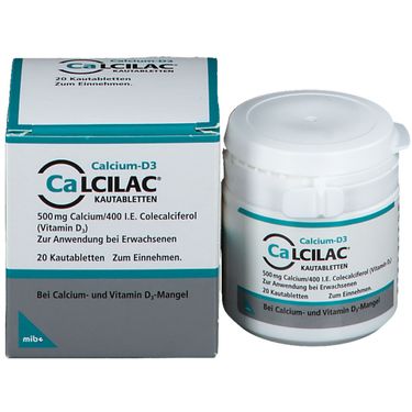 Calcilac® Kautabletten 500 mg/400 I.E. 20 St - Shop Apotheke