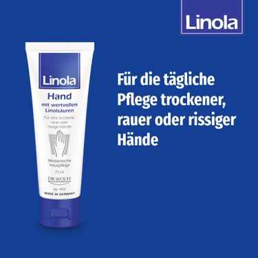 Linola Hand - Handcreme für trockene, raue oder rissige Hände 75 ml ...