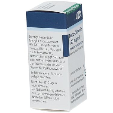DEPO-CLINOVIR 150 mg/ml Injektionssusp.i.e.Dsfl. 1 St mit dem E-Rezept ...