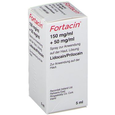 FORTACIN 150 mg/ml + 50 mg/ml Spray z.Anw.a.Hau.Rx 5 ml mit dem E ...