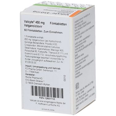 Valcyte 450 mg 60 St mit dem E-Rezept kaufen - Shop Apotheke