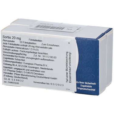 Sortis 20 mg 100 St mit dem E-Rezept kaufen - Shop Apotheke
