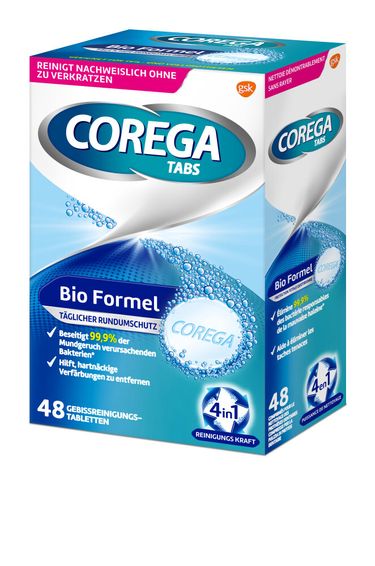 Corega TABS Bio Formel Gebissreinigungstabletten 48 St - Shop Apotheke
