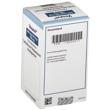 Vosevi® 400 mg/100 mg/100 mg 28 St mit dem E-Rezept kaufen - Shop Apotheke