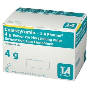 Colestyramin 1A Pharma® 4G 50 St mit dem E-Rezept kaufen - Shop Apotheke