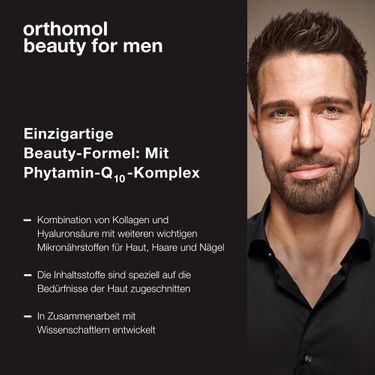 Orthomol Beauty for Men - für Haut, Haare und Nägel - mit Hyaluronsäure ...