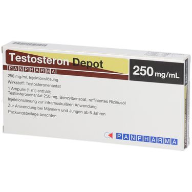 TESTOSTERON Depot PANPHARMA 250 mg/ml Inj.-L.Amp. 10x1 ml mit dem E ...