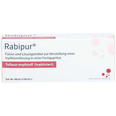 RABIPUR Plv.+LM z.Her.e.Injektionslsg.i.Fertigspr. 1 St mit dem E ...